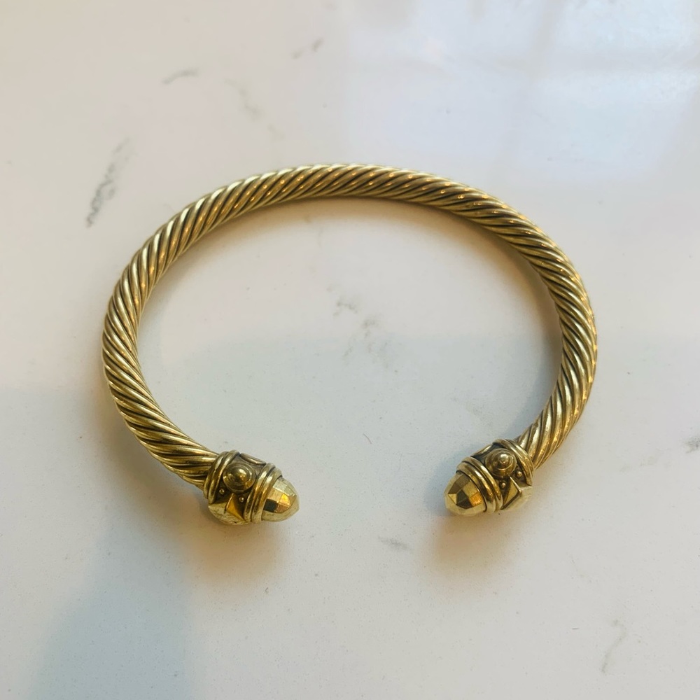David Yurman 18k Yellow Gold Renaissance Bracelet 5mm… - Gem